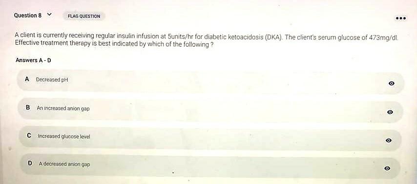 Solved Question 6 FLAG QUESTION The nurse is caring for a | Chegg.com