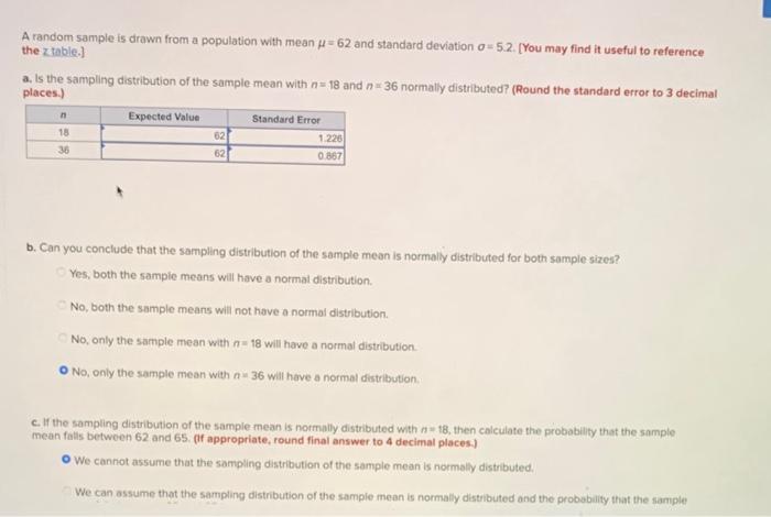 Solved c. If the sampling distribution of the sample mean is | Chegg.com