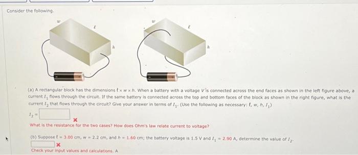 Solved Consider the following. (a) A rectangular block has | Chegg.com