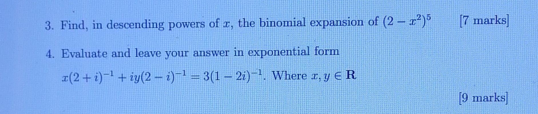 Solved 3. Find, in descending powers of r, the binomial | Chegg.com