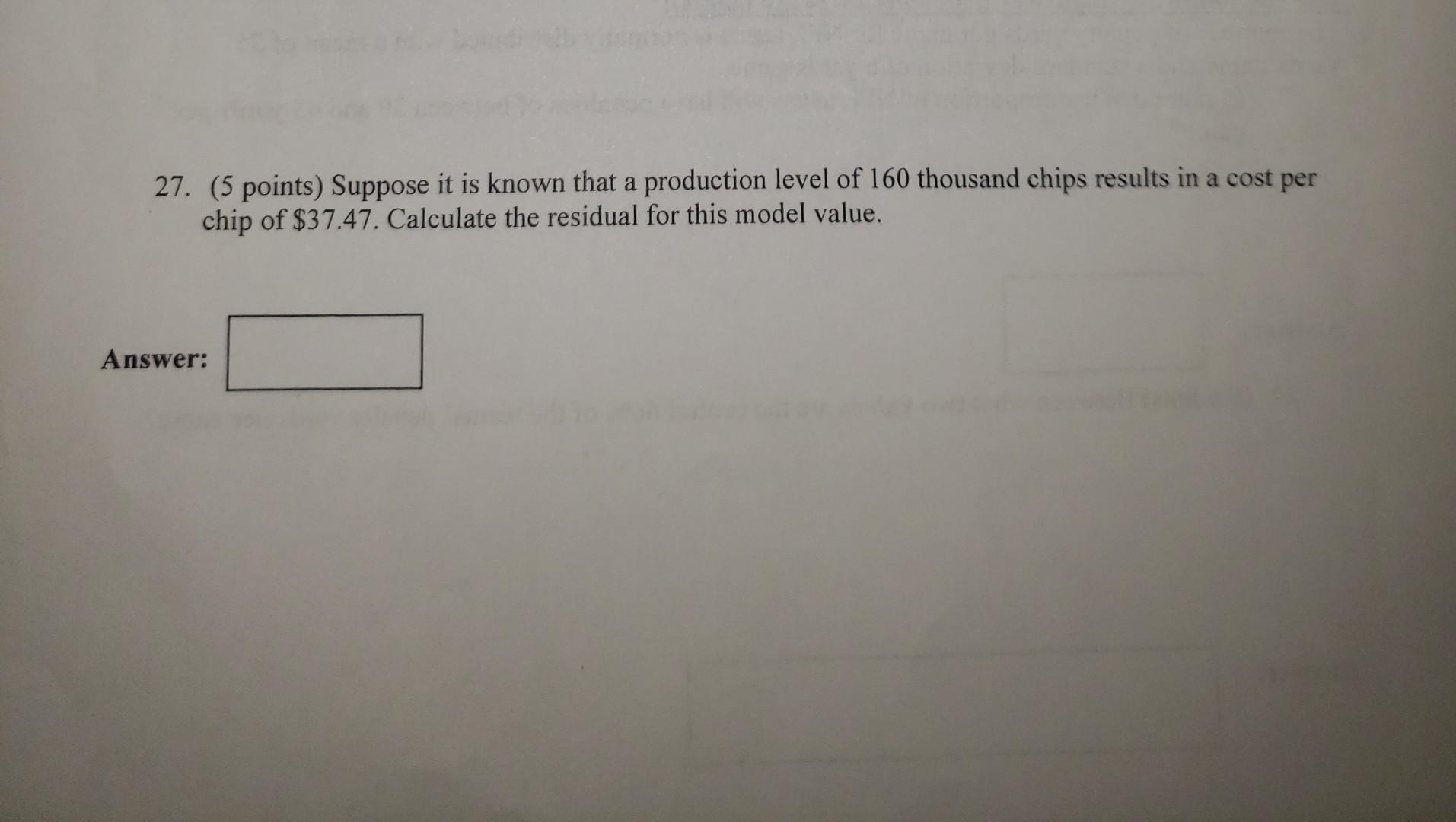 Solved 27. (5 points) Suppose it is known that a production | Chegg.com