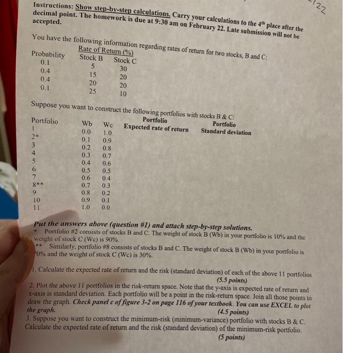 Instructions Show Step By Step Calculations Carry 6367