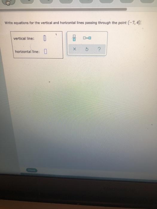 Solved Write equations for the vertical and horizontal lines | Chegg.com