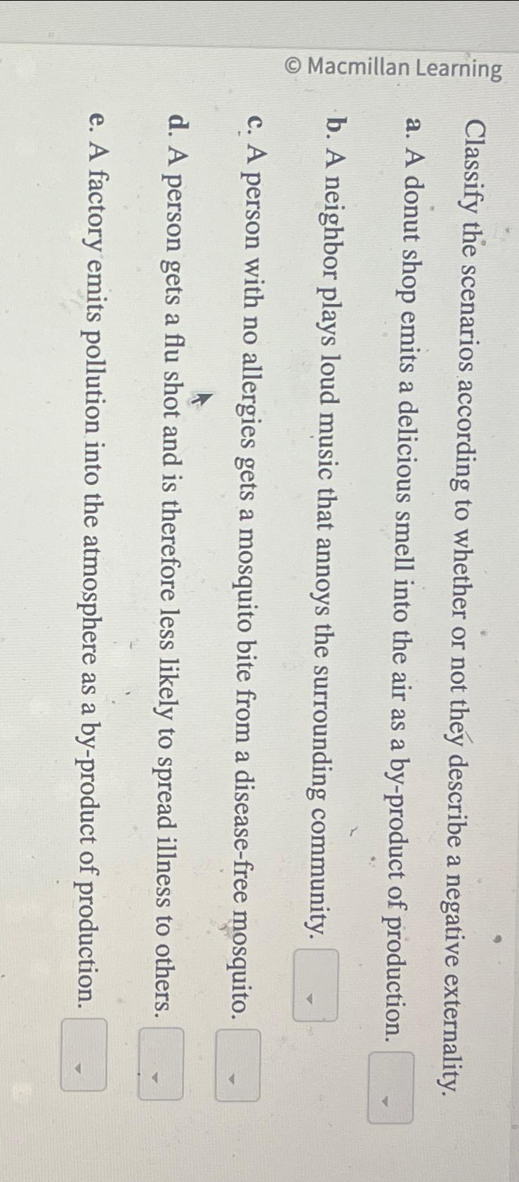 Solved Classify the scenarios according to whether or not | Chegg.com