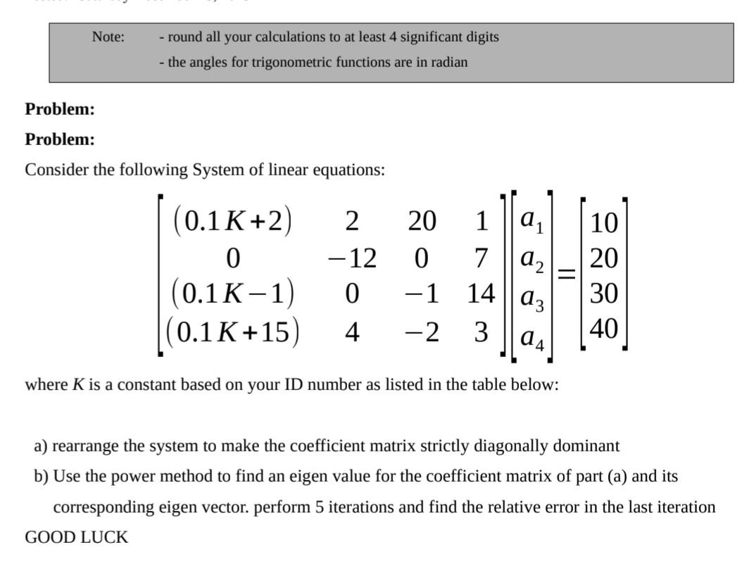 Solved Note: - round all your calculations to at least 4 | Chegg.com