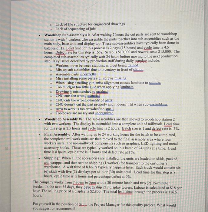 Solved Case Study: Quality Management The following case | Chegg.com