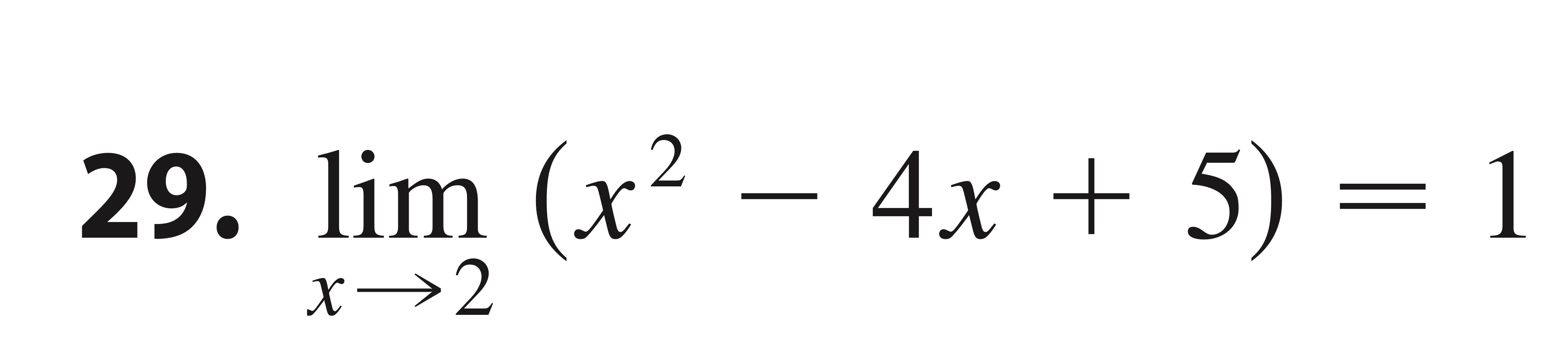 Solved limx→2(x2-4x+5)=1Prove the statement using E, ﻿delts | Chegg.com