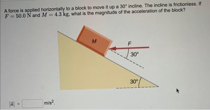 Solved A force is applied horizontally to a block to move it | Chegg.com