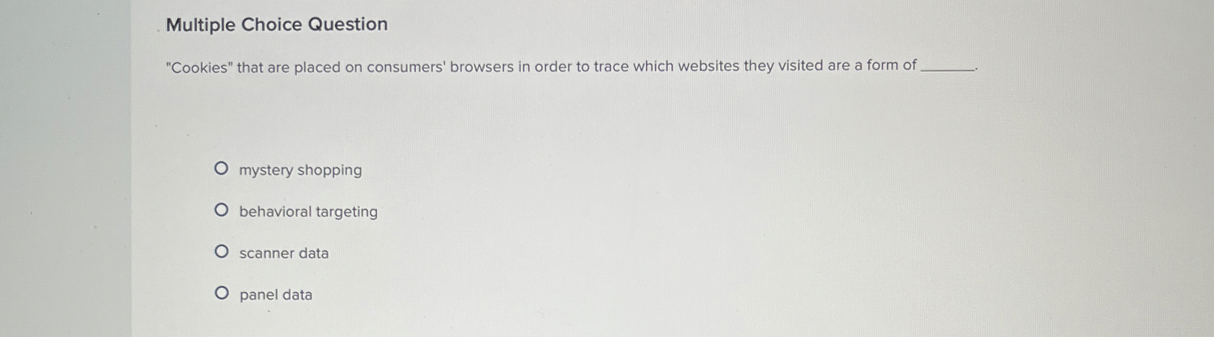Solved Multiple Choice Question"Cookies" that are placed on | Chegg.com