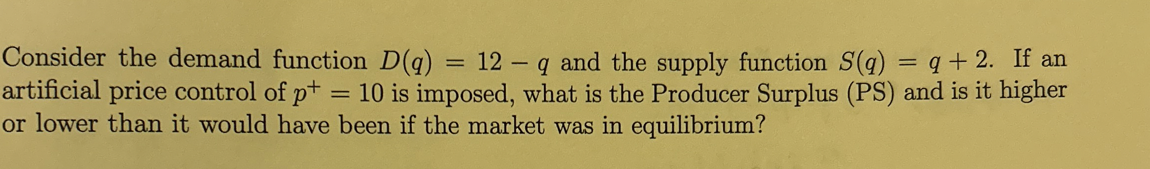 Solved Consider the demand function D(q)=12-q ﻿and the | Chegg.com