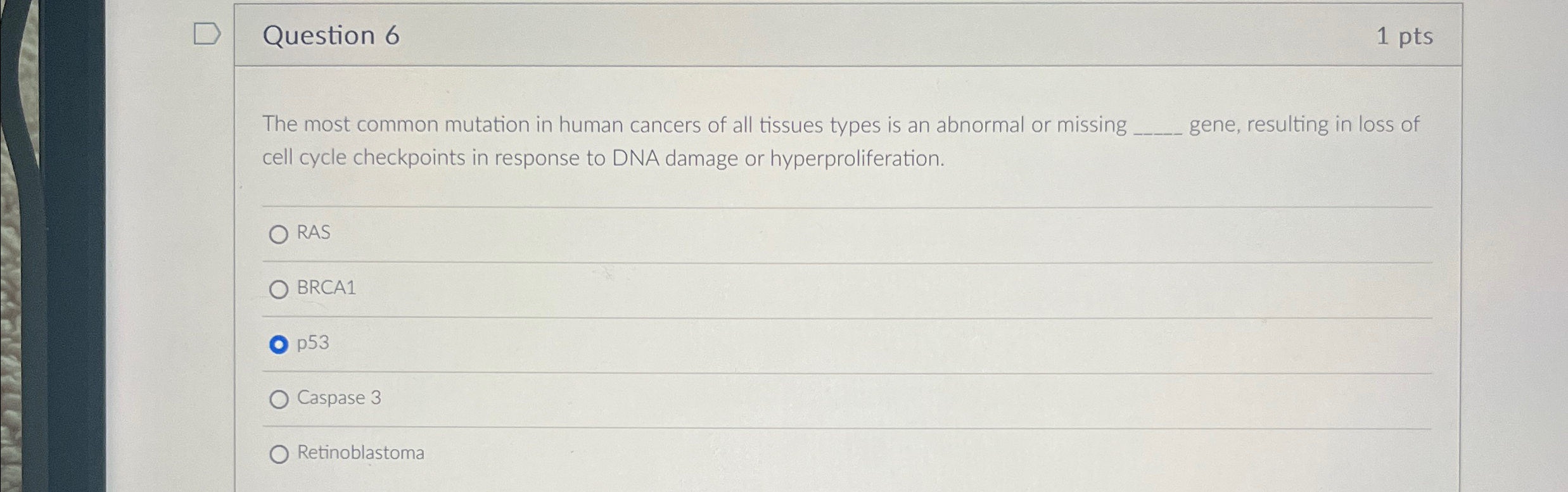 Solved Question 61 ﻿ptsThe most common mutation in human | Chegg.com
