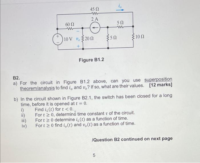 Solved Figure B1.2 B2. a) For the circuit in Figure B1.2 | Chegg.com