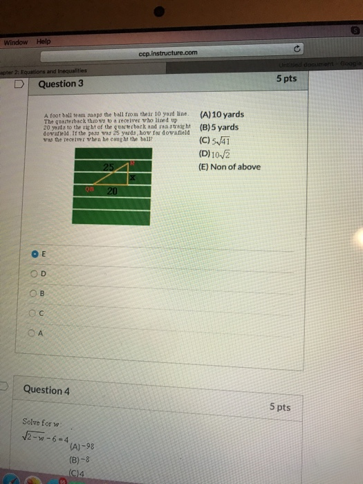 Solved Window Help ccp.instructure.com apter 2: Equations | Chegg.com