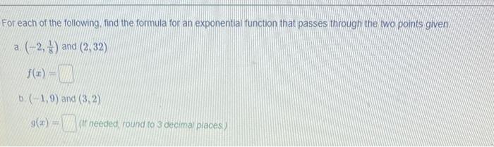 Solved For each of the following, find the formula for an | Chegg.com