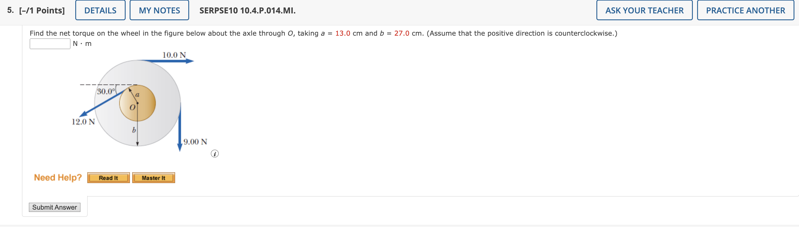 Solved Find the net torque on the wheel in the figure below | Chegg.com