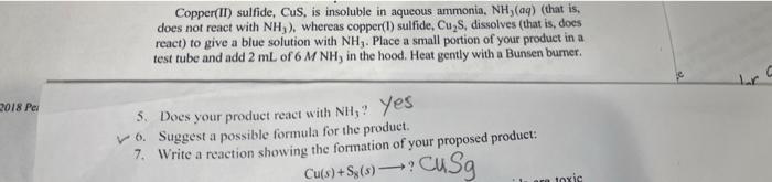 Solved Copper(II) sulfide, CuS, is insoluble in aqueous | Chegg.com