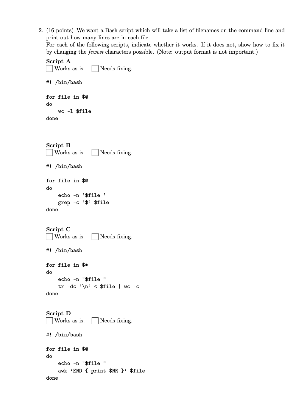 Solved (16 ﻿points) ﻿We want a Bash script which will take a | Chegg.com