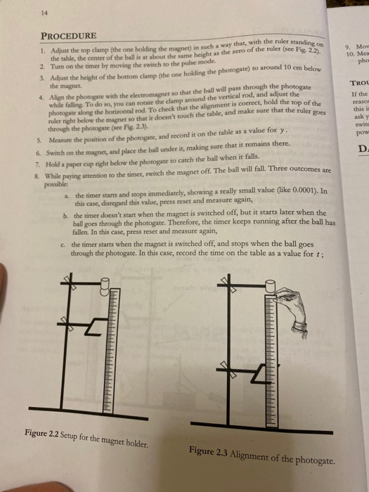 Solved Experiment 2: Acceleration of a Freely Falling Object | Chegg.com