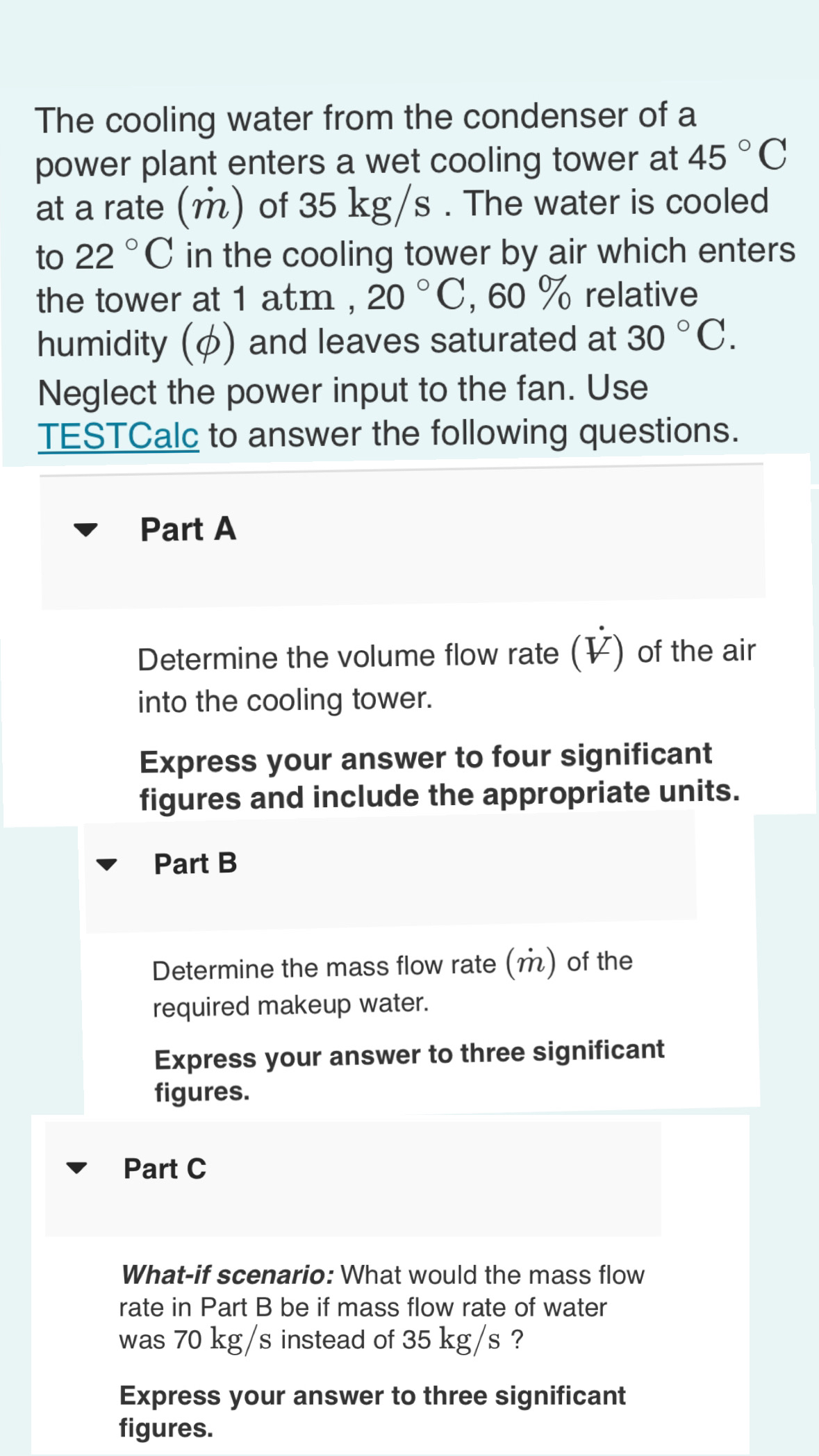 Solved The cooling water from the condenser of a power plant | Chegg.com