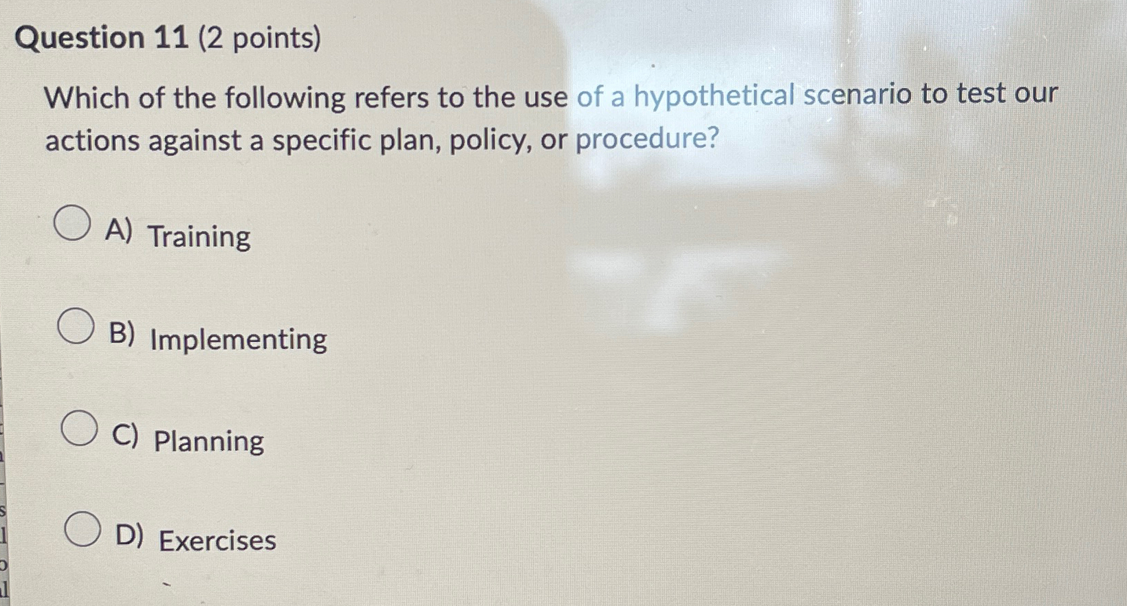 Solved Question 11 (2 ﻿points)Which of the following refers | Chegg.com
