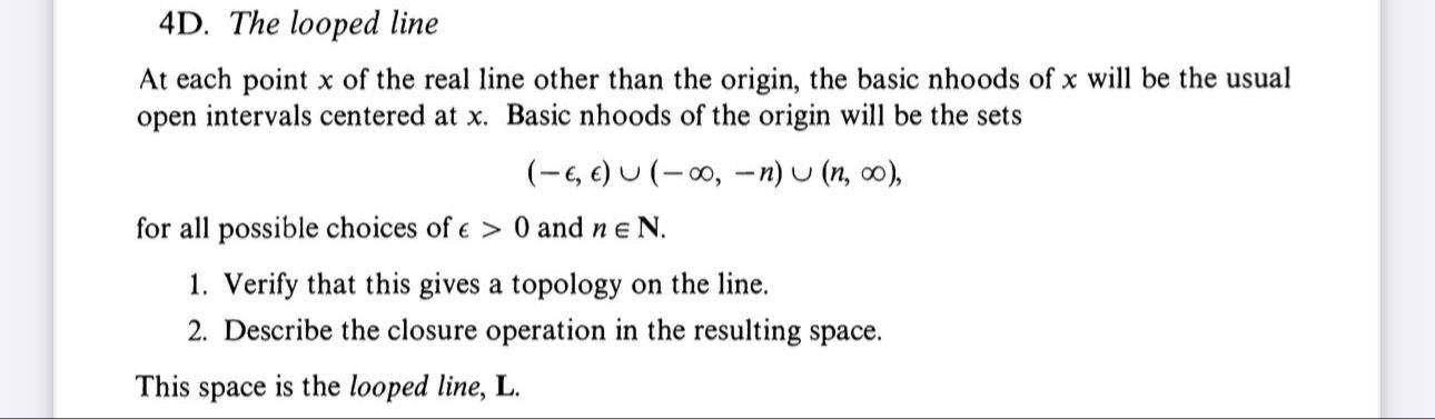 Solved 4D. ﻿The looped lineAt each point x ﻿of the real line | Chegg.com