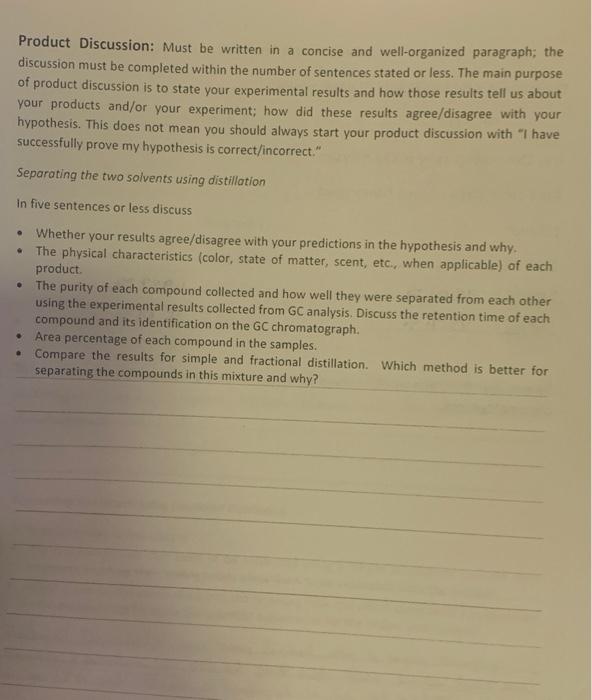 Solved Product Discussion: Must be written in a concise and | Chegg.com