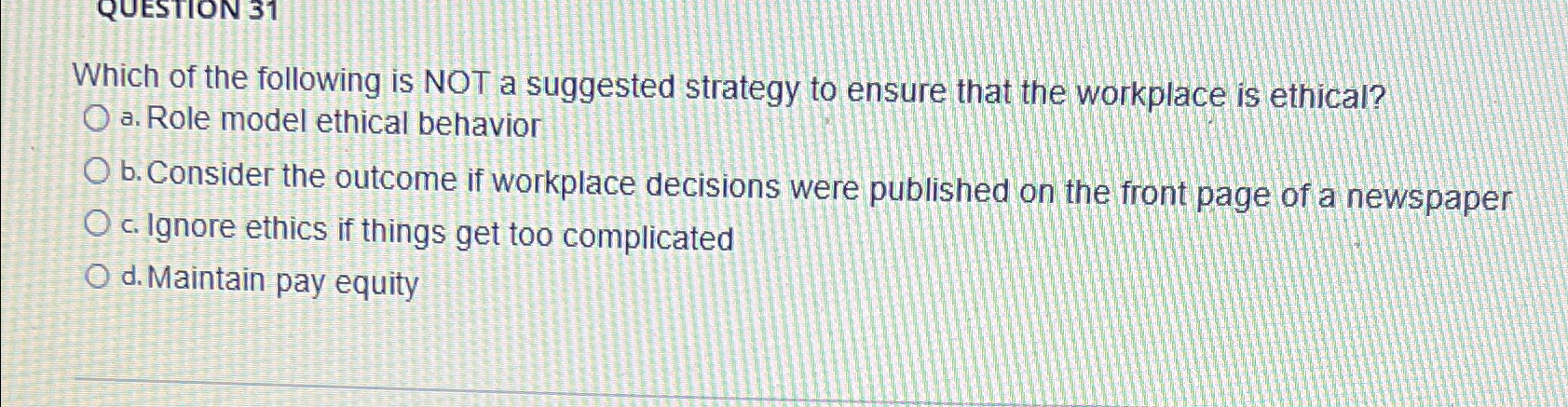 Solved Which of the following is NOT a suggested strategy to | Chegg.com