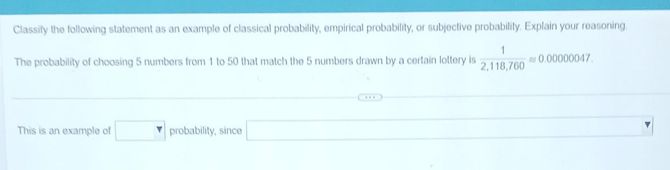 Classify the following statement as an example of | Chegg.com