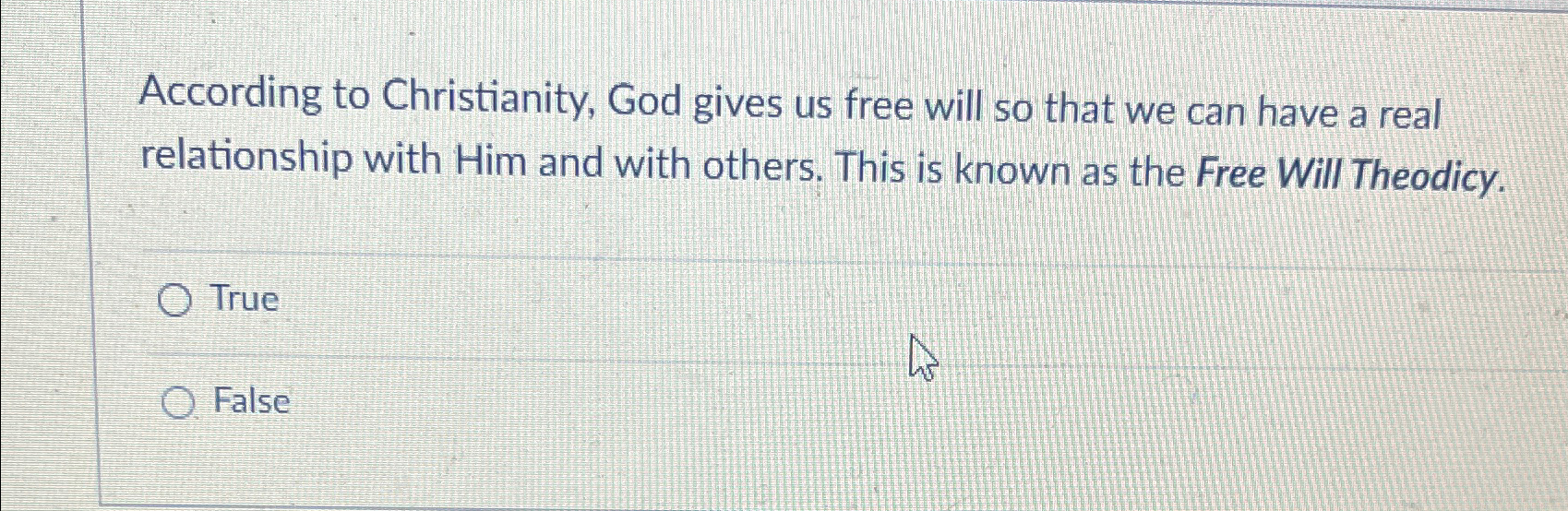 Solved According to Christianity, God gives us free will so | Chegg.com