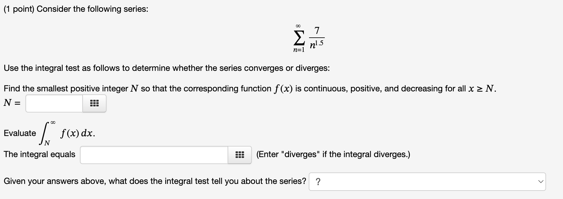 Solved (1 ﻿point) ﻿Consider the following | Chegg.com
