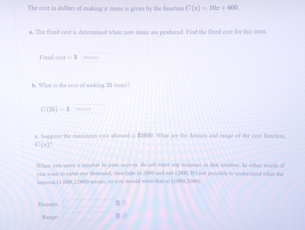 Solved The cost in dollars of making x ﻿items is given by | Chegg.com