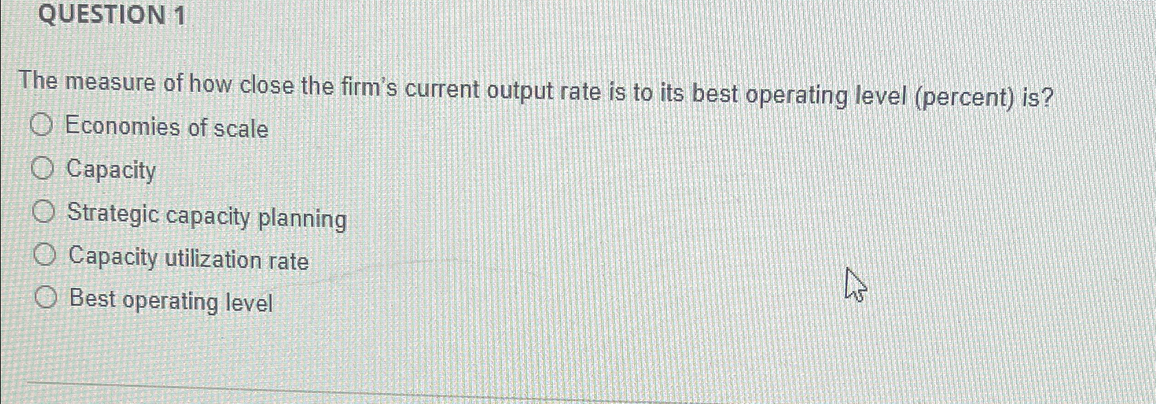 Solved QUESTION 1The measure of how close the firm's current | Chegg.com