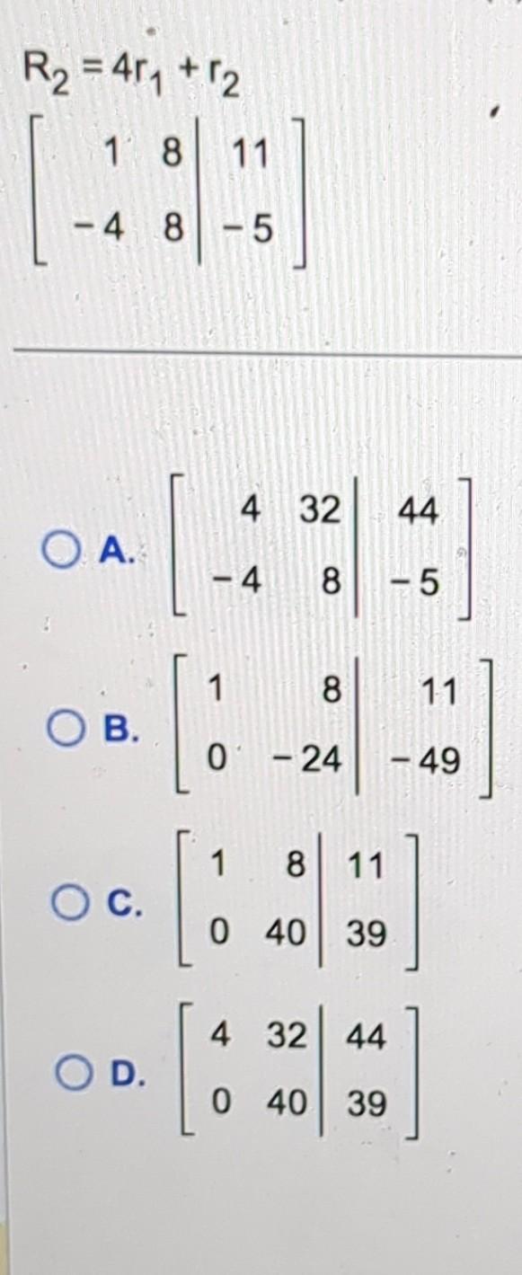 row operations? | Chegg.com