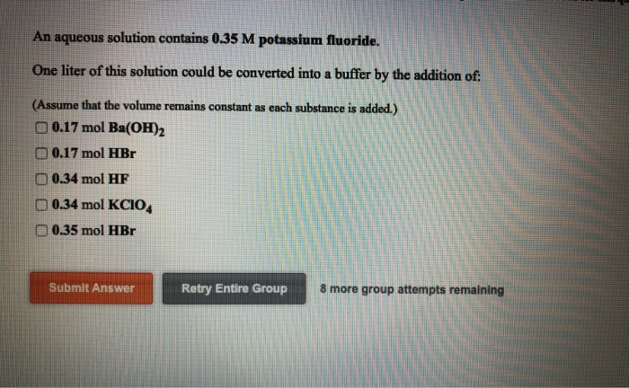 Solved An aqueous solution contains 0.35 M potassium | Chegg.com