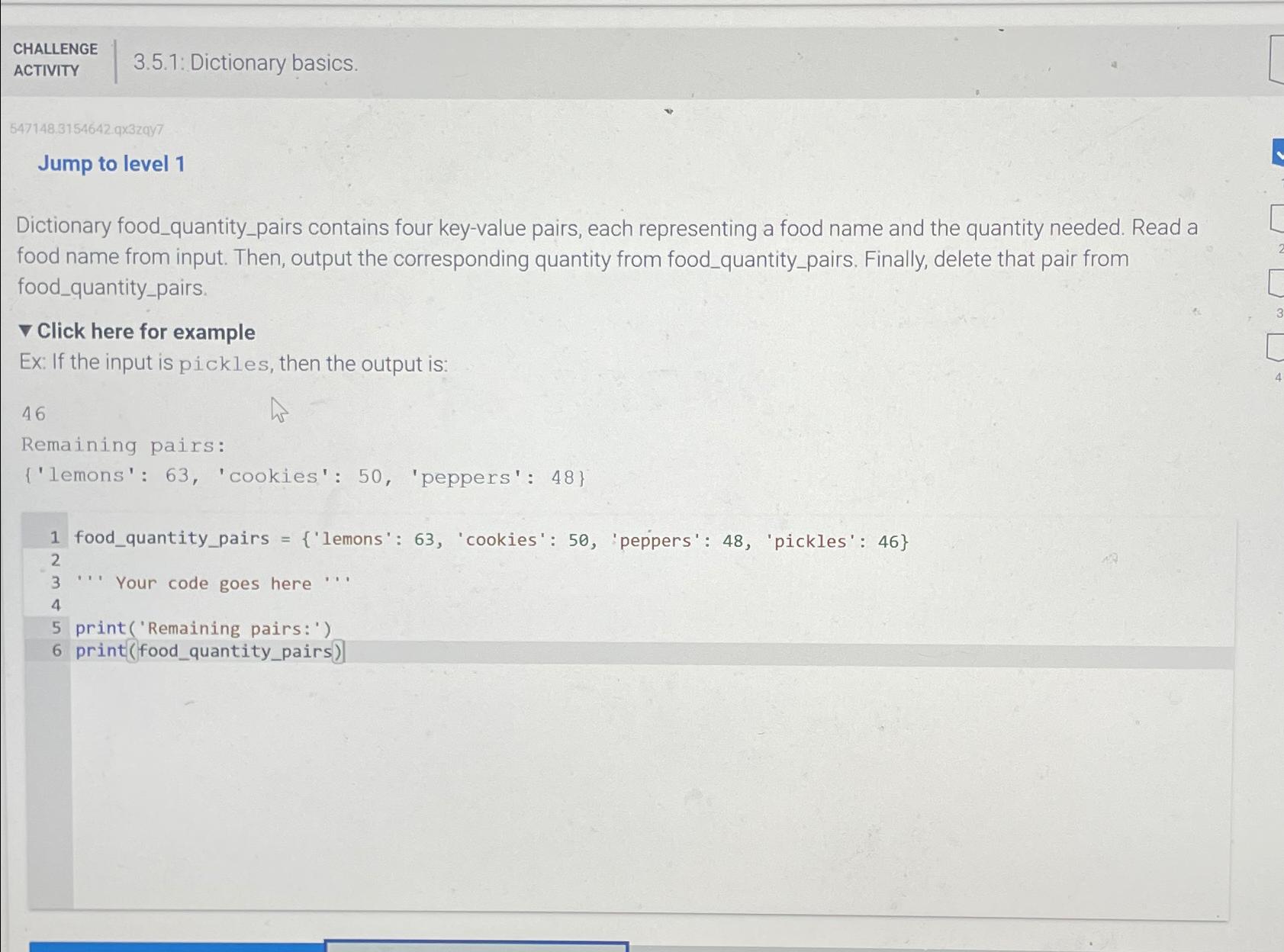 Solved CHALLENGEACTIVITY3.5.1: Dictionary | Chegg.com Solved CHALLENGEACTIVITY3.5.1: Dictionary | Chegg.com