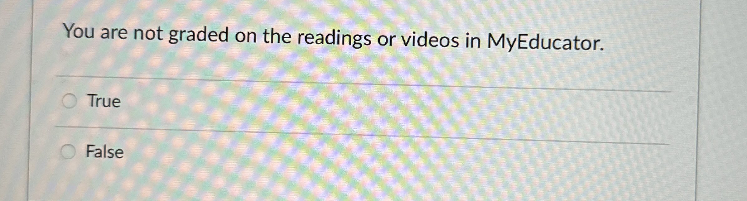 Solved You are not graded on the readings or videos in | Chegg.com