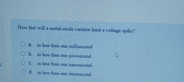 High Quality SOLUTION How fast will a metal-oxide varistor limit a ...