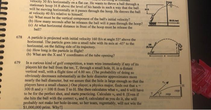 Solved velocity 30ft/s horizontally on a flat car. He wants | Chegg.com