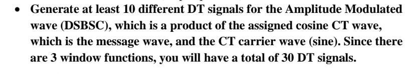 - To generate different DT signals as the sampling | Chegg.com