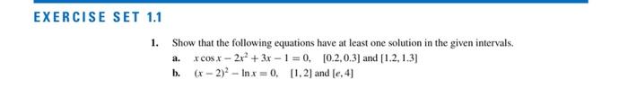 Solved EXERCISE SET 1.1 1. Show that the following equations | Chegg.com