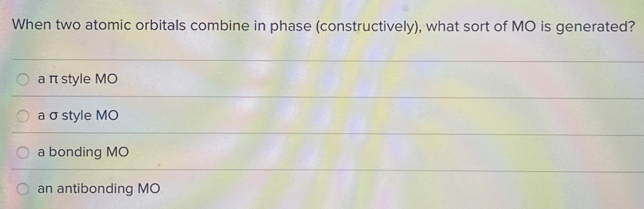 Solved When Two Atomic Orbitals Combine In Phase