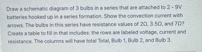 Solved Draw a schematic diagram of 3 bulbs in a series that | Chegg.com