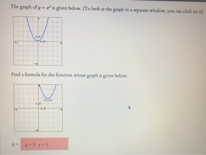 Solved The graph of y=x² is given below. (To look at the | Chegg.com