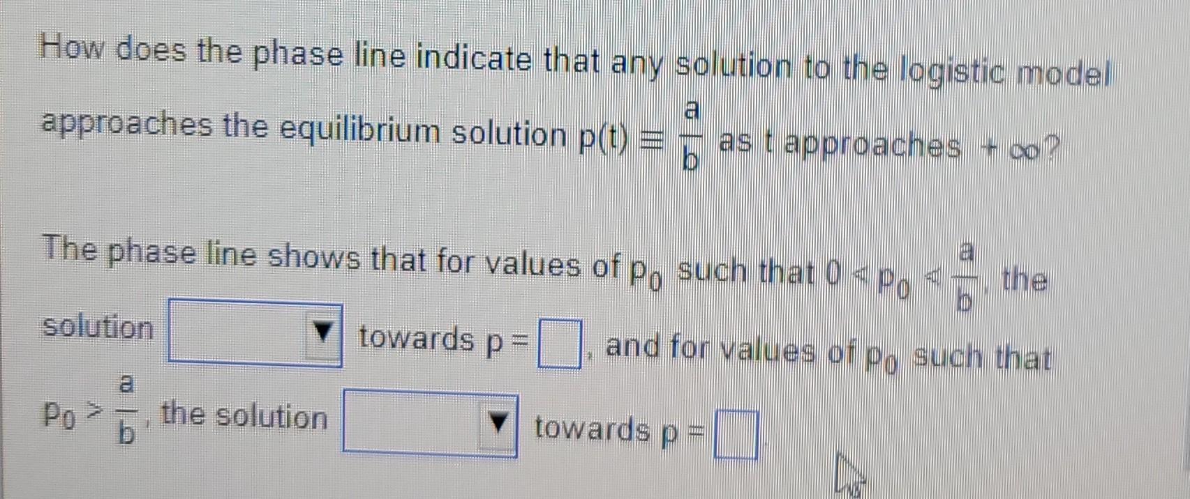 Solved Use a sketch of the phase line to argue that any | Chegg.com