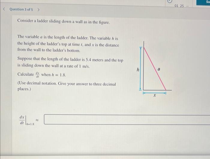 Solved The variable a is the length of the ladder. The | Chegg.com