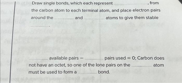 Solved Draw single bonds, which each represent the carbon | Chegg.com