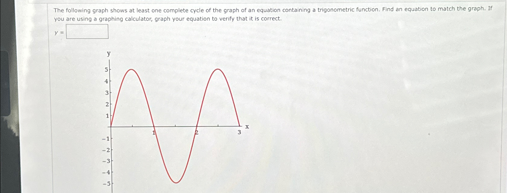 Solved The following graph shows at least one complete cycle | Chegg.com
