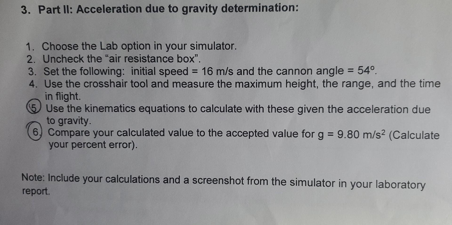 Solved 3: Acceleration due to gravity determination Tama | Chegg.com