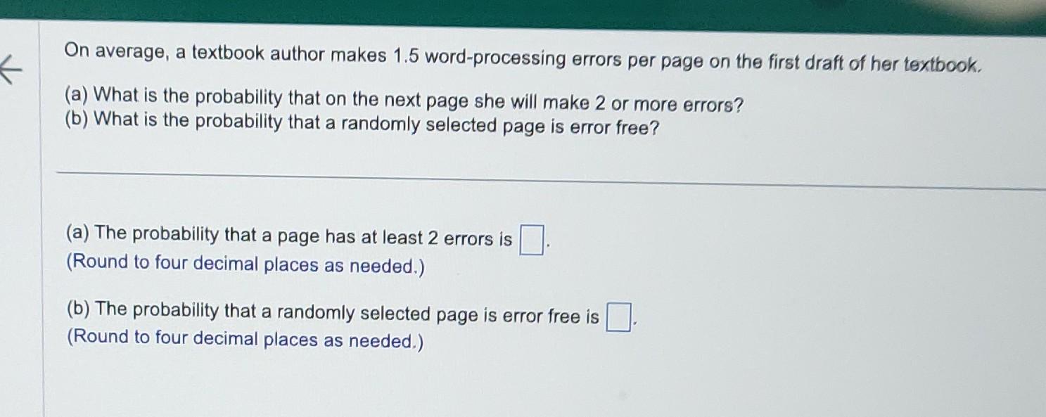 Solved On average, a textbook author makes 1.5 | Chegg.com