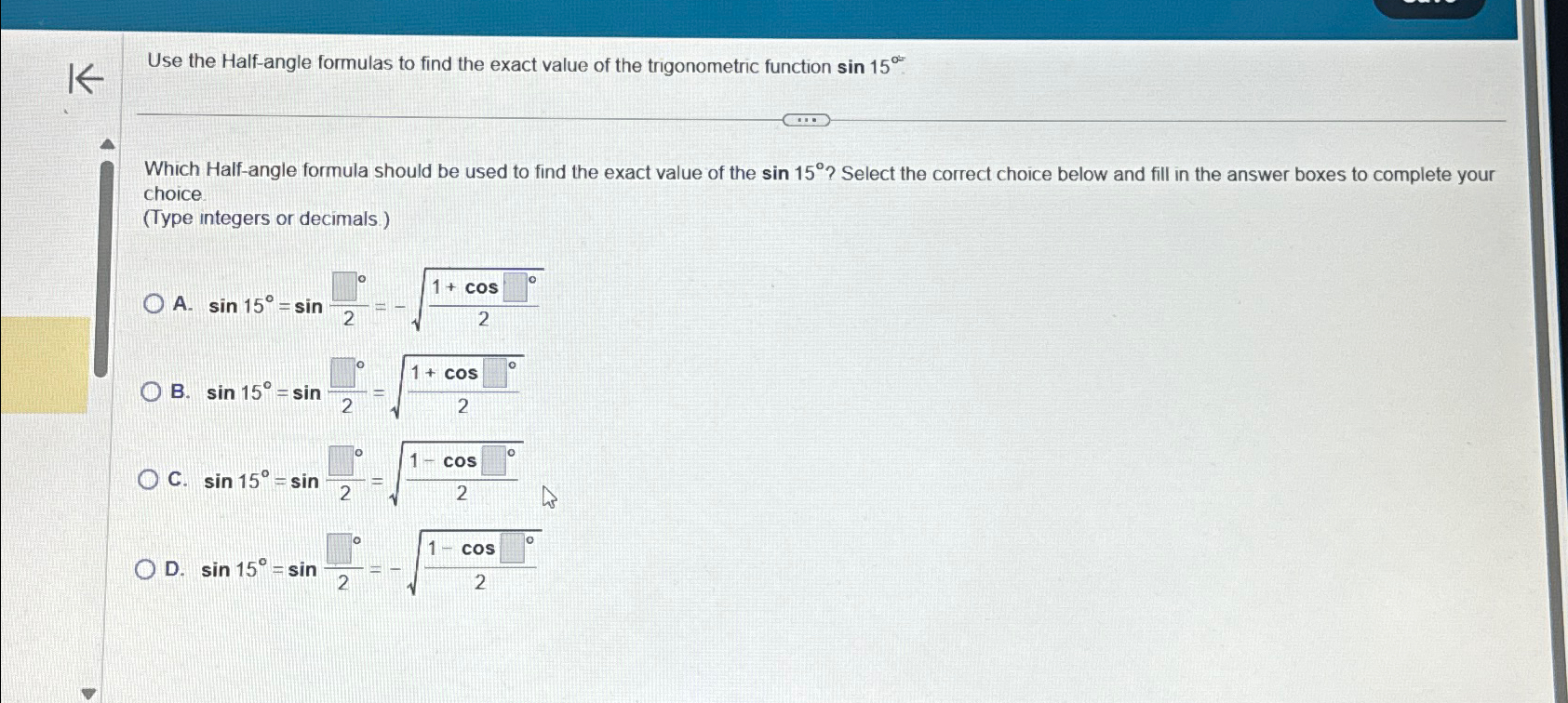 Solved Use the Half-angle formulas to find the exact value | Chegg.com